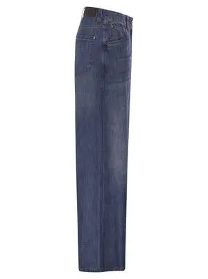 Brunello Cucinelli Wide-leg Cotton Jeans
