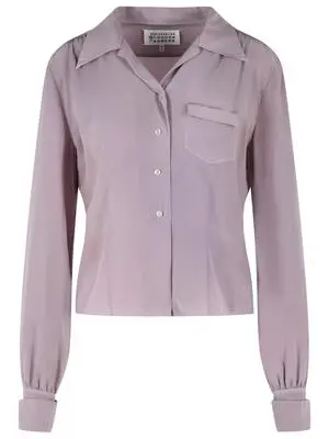 MAISON MARGIELA Maison Margiela Lilac Long-Sleeved Silk Shirt Women Multicolor