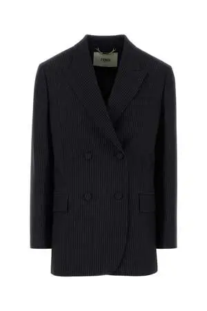 Fendi Embroidered Wool Blend Blazer - Multicolor