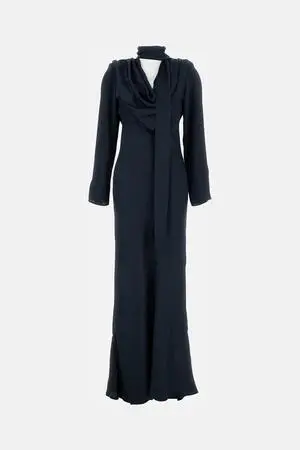 ROTATE BY BIRGER CHRISTENSEN Long Draped Satin Dress - Multicolor