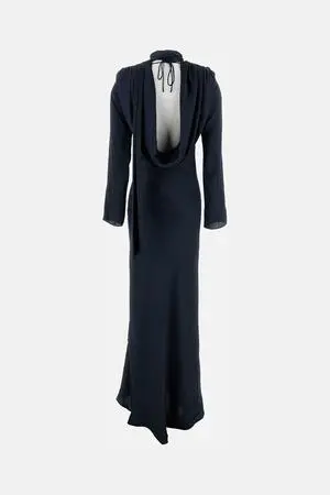 ROTATE BY BIRGER CHRISTENSEN Long Draped Satin Dress - Multicolor