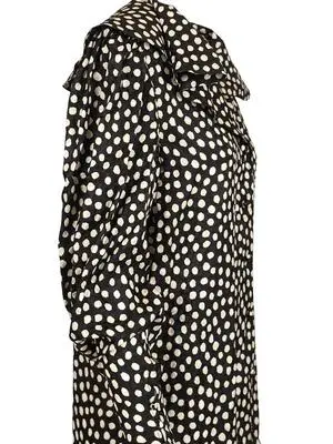 Chloé Long-sleeved Silk Jacquard Polka Dot Mini Dress - Black