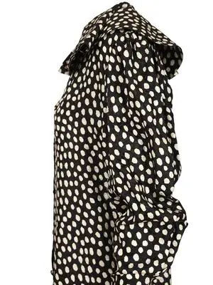 Chloé Long-sleeved Silk Jacquard Polka Dot Mini Dress - Black