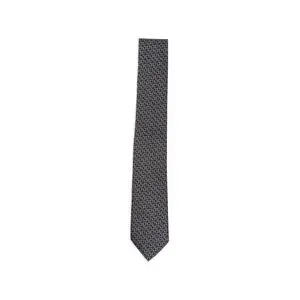 FERRAGAMO Silk Gancini Pattern Neck Ties - Blue