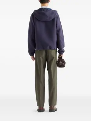 Prada Fleece Hooded Blouson Jacket - Multicolor