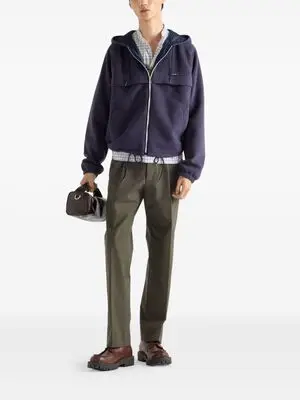 Prada Fleece Hooded Blouson Jacket - Multicolor