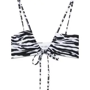 Attico Zebra Print Bikini - White