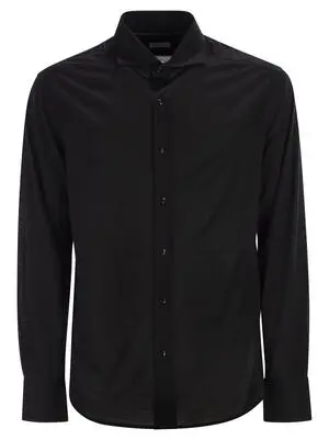 Brunello Cucinelli Silk And Cotton T-shirt Shirt - Black