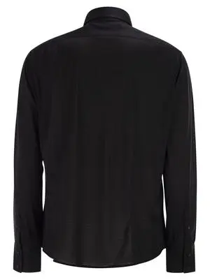 Brunello Cucinelli Silk And Cotton T-shirt Shirt - Black