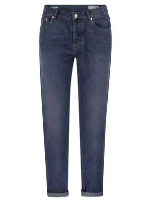 Brunello Cucinelli Traditional Fit Five-pocket Trousers In Denim - Multicolor