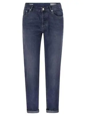 Brunello Cucinelli Traditional Fit Five-pocket Trousers In Denim - Multicolor