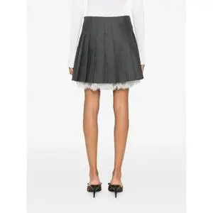 SELF-PORTRAIT Pleated Mini Skirt - Gray