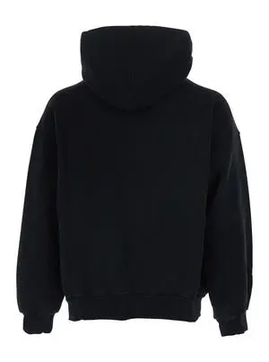 Balenciaga Messy Spray Cotton Oversized Hoodie - Black