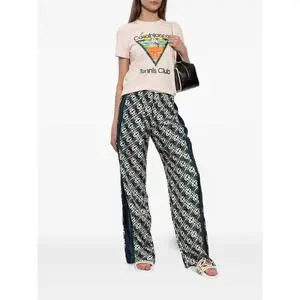 Casablanca Graphic Print Cotton T-shirt - Pink
