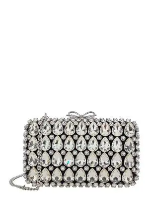 SELF-PORTRAIT Clutch Bag 'black Satin Crystal' With Crystal Details In Black Satin For - Multicolor