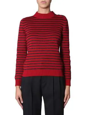 Saint Laurent Crew Neck Sweater - Red