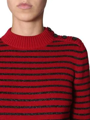 Saint Laurent Striped Crew Neck Sweater