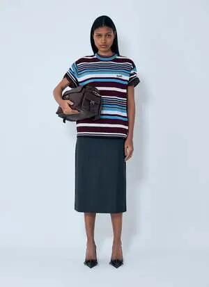 Prada Striped Crewneck T-shirt