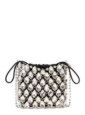 SELF-PORTRAIT Handbag 'silver Crystal Chainmail Mini Bag' With Crystal Details - Multicolor