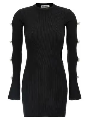 Mach & Mach Cut-out Crystal Bow Dress
