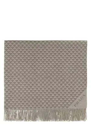 Prada Embroidered Wool Blend Symbole Double Blanket - Multicolor