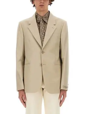 Fendi Virgin Wool Tailored Jacket - Cream