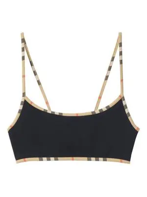 Burberry Checked Edge Bikini Top - Black
