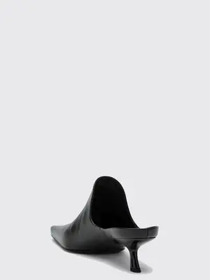 Loewe Emily Calfskin Mules With Square Toe And Flared Heel - Black