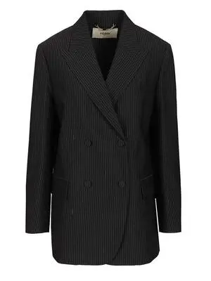 Fendi Pinstriped Wool Blazer - Blue