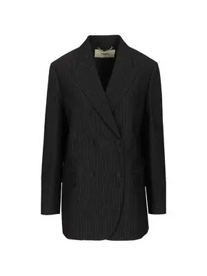 Fendi Pinstriped Wool Blazer - Blue