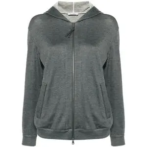 Brunello Cucinelli Grey Tops Hoodies - Gray