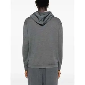 Brunello Cucinelli Cotton Blend Hooded Zip-up Top - Gray