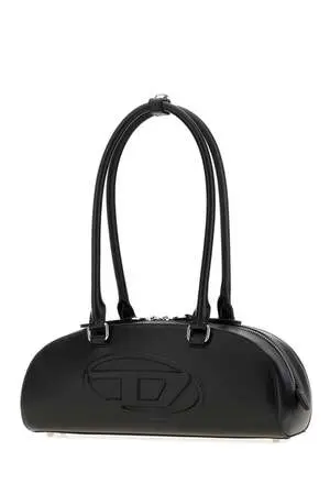 DIESEL® Leather 1dr Dome Shoulder Bag - Black