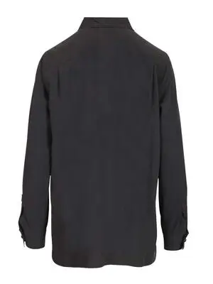 Max Mara Siamese Shirt In Washed Silk - Blue