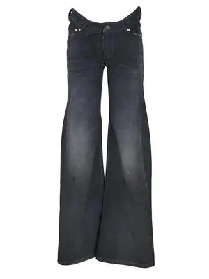 Balenciaga Curved Waist Cotton Denim Pants