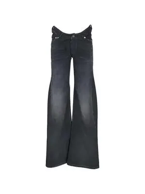 Balenciaga Curved Waist Cotton Denim Pants