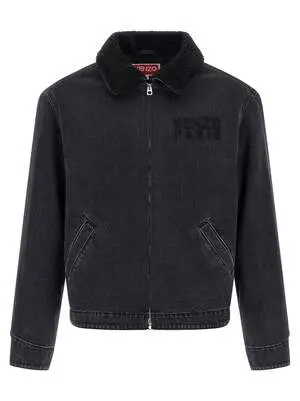 Kenzo Embroidered Denim Jacket - Black