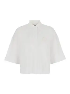 Brunello Cucinelli White Polo With Front Logo Patch In Cotton For - Multicolor