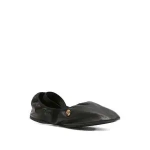 Versace Leather Medusa Plaque Ballet Flats