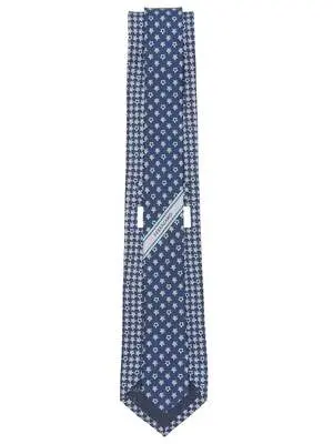 FERRAGAMO Tortoiseshell-print Silk Neck Tie - Blue