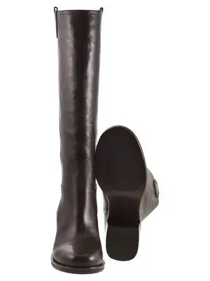 Brunello Cucinelli Classic Leather Boot With Precious