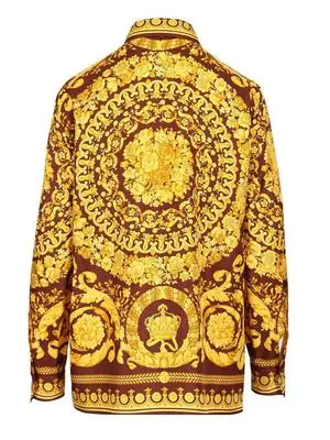 Versace Barocco Print Silk Twill Shirt - Multicolor