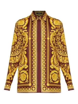 Versace Barocco Print Silk Twill Shirt - Multicolor