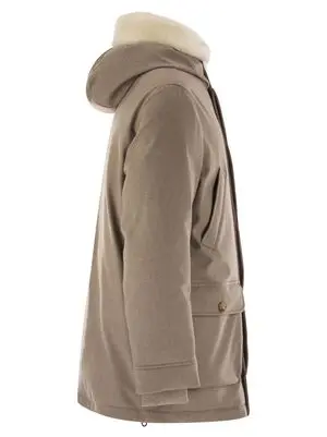 Brunello Cucinelli Wool Coat With Fur Collar