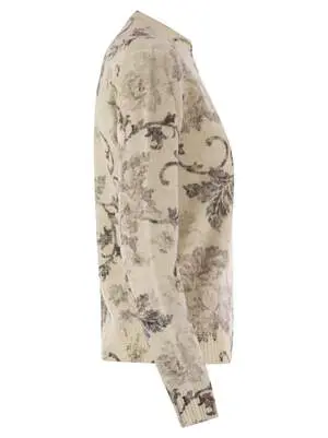 Herno Wool Jumper With Floral Pattern
