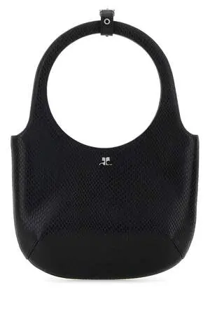 COURREGES Leather Holy Handbag - Black