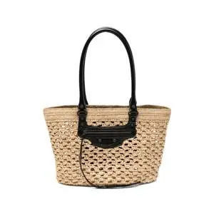 Balenciaga Raffia Tote Bag - Cream