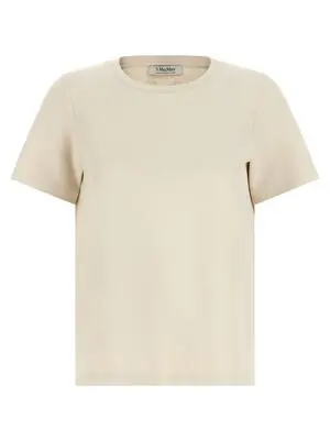 Max Mara S MAX MARA Smmnancy Cotton Blend T-Shirt Cream