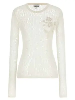 GANNI GANNI Pointelle Cotton Sweater