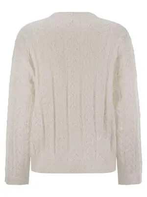 Brunello Cucinelli Dazzling Double Cable Pullover